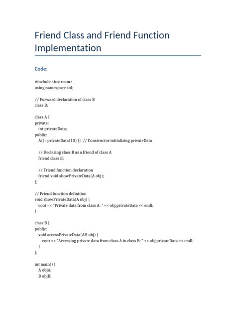 Cpp Friend Class Function Pdf