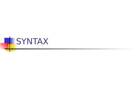 Pptx S Yntax Outline Programming Language Specification Lexical