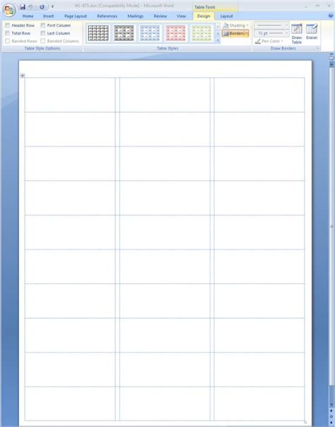 Showing Gridlines In Ms Word Label Template With Worldlabel Blog