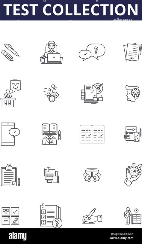 Test Collection Line Vector Icons And Signs Collection Assortment