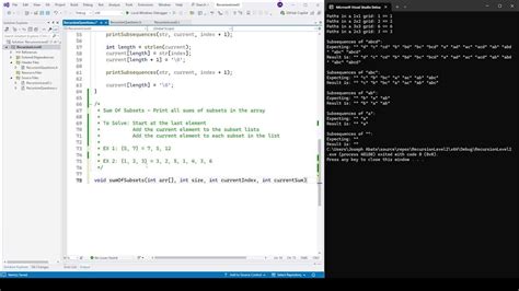 C Programming Recursion Sum Of Subsets Youtube