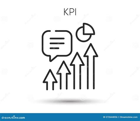 Kpi Line Icon Key Performance Indicator Sign Progress And Success Targets Symbol Vector Stock