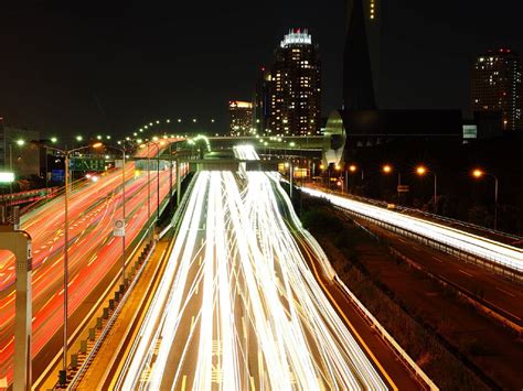 長時間露光の写真 東京の夜景
