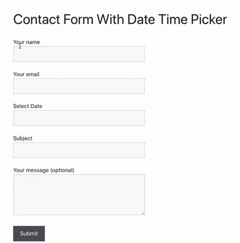 Date And Time Picker Field On Contact Form 7 Inputwp