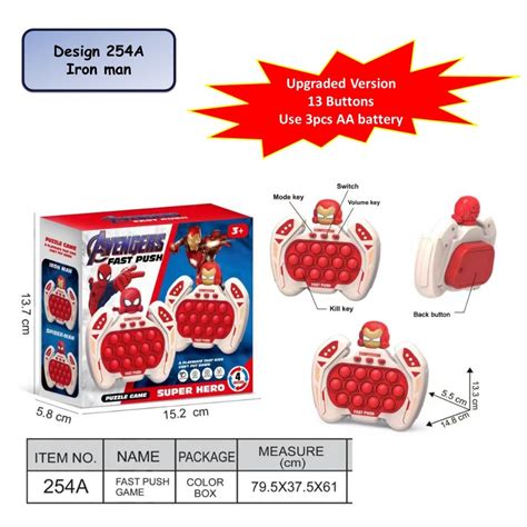 Fast Push Puzzle Game Popping Game English Language Quick Push Game Machine Bubble Stress Relief