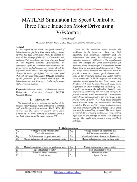 Speed Control Of Three Phase Induction Motor Pdf Electric Motor