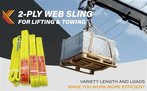 2 Ply Lifting Sling Straps 2”x 12ft 6200lbs Vertical