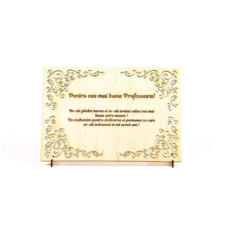 Персонализирана дървена грамота За най добър учител Emag Bg