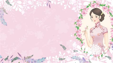 무료 38 여성의 날 장미 핑크 예술적 신선한 배너 Ppt 배경 Slidesdocs