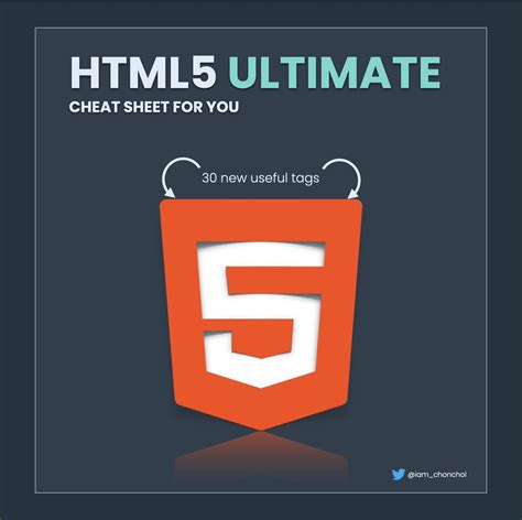 html5 chet sheet for beginners 🔥 new 30 tags added in html5 save it
