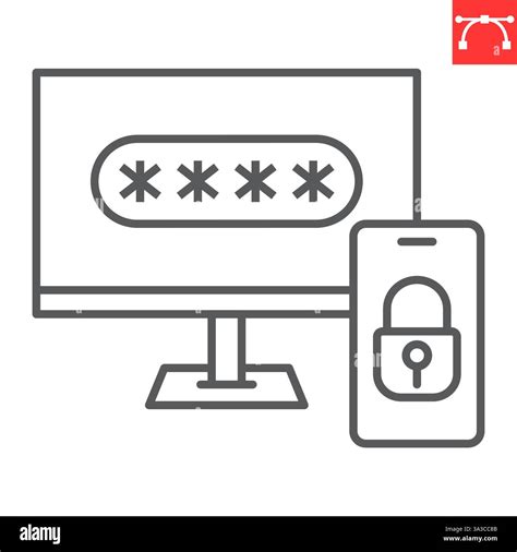 Two Step Authentication Line Icon Security And Protection 2fa Two