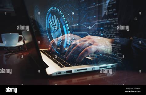 Fingerprint Cyber Biometric Id Security And Identity And Privacy Symbol