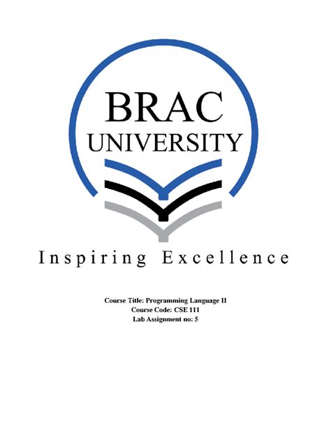 Cse111 Lab Assignment 5 Course Title Programming Language Ii Course