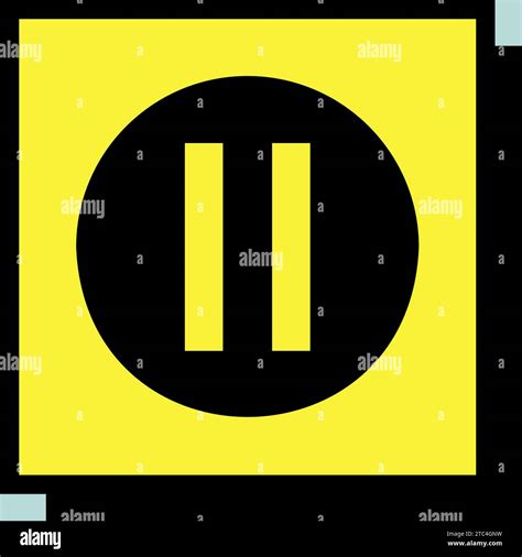 Pause Button Vector Isolated Neo Brutalism Icon Graph Symbol For Music