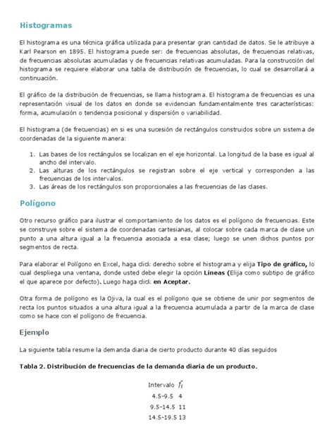 Histogramas Pdf Histograma Enseñanza De Matemática
