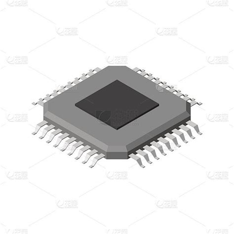 Cpu处理器图标。孤立在白色背景上。3 D矢量插图。