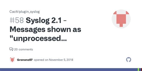syslog 2 1 messages shown as unprocessed messages · issue 58