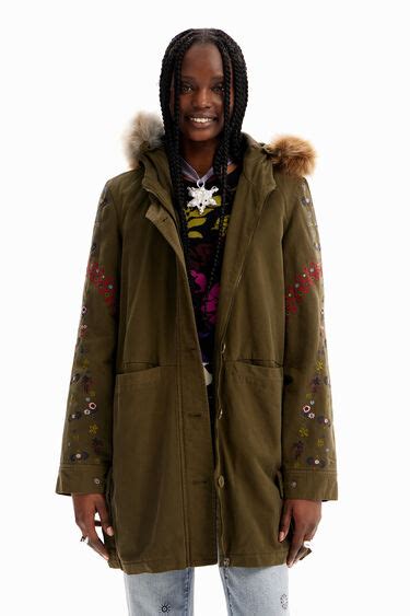 Womens Embroidered Hooded Parka I