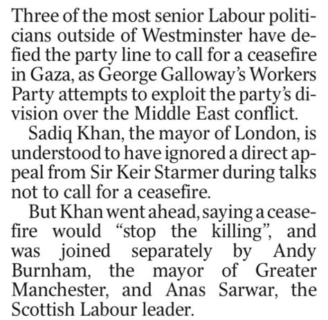 Exc With Geri E L Scott Sadiq Khan Defied A Direct Appeal From Keir Starmer Not To Call For A