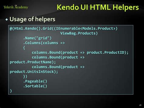 PPT Kendo UI ASP NET MVC Wrappers PowerPoint Presentation Free Download ID