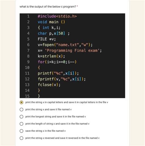 Solved What Is The Output Of The Below C Program 1