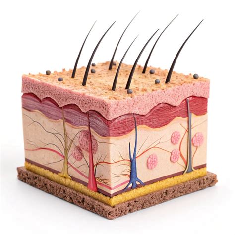 Integumentary System Set Human Epidermis Layer Structure Gland Hair