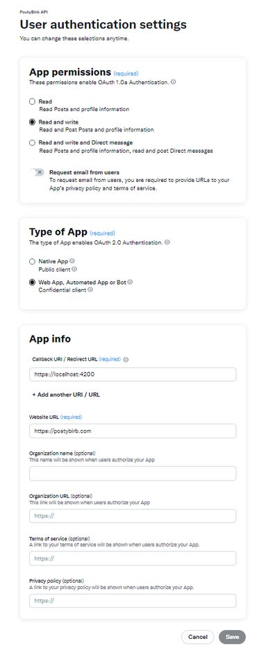 Twitter Setup Postybirb