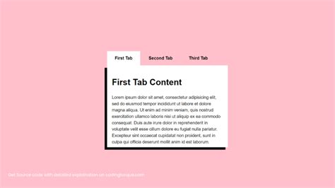 Tabs Using Pure HTML And CSS Coding Torque