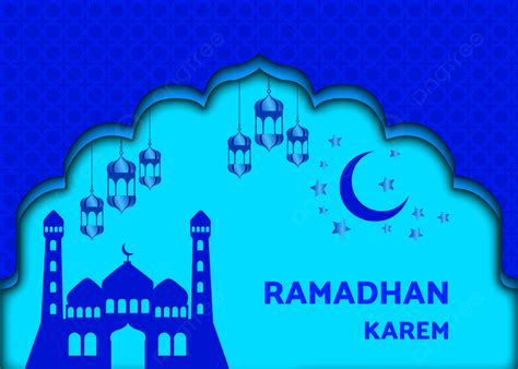 라마단 배경 벡터 파란색 배경 무바라크 라마단 모스크 배경 일러스트 및 사진 무료 다운로드 Pngtree