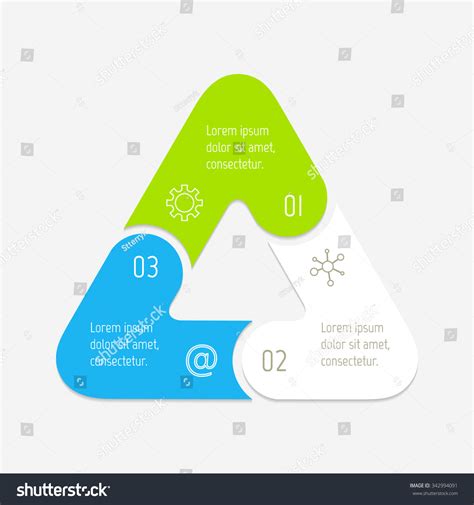 Vector Triangle Connected Infographic Diagram Circular Stock Vector Royalty Free