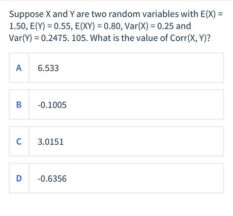 solved suppose x and y are two random variables with e x
