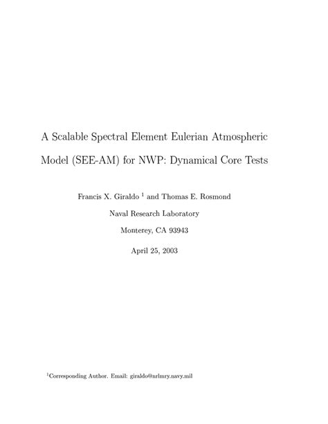Pdf A Scalable Spectral Element Eulerian Atmospheric Model See Am