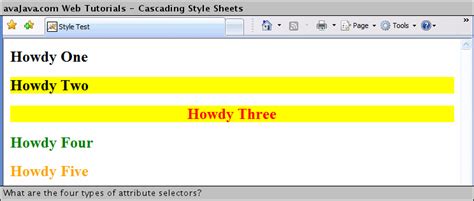 What Are The Four Types Of Attribute Selectors Web Tutorials Avajava