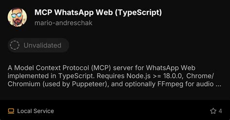MCP WhatsApp Web TypeScript MCP LobeHub