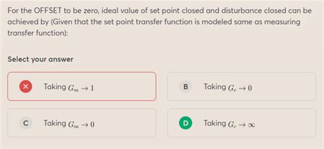 Solved For The OFFSET To Be Zero Ideal Value Of Set Point Chegg
