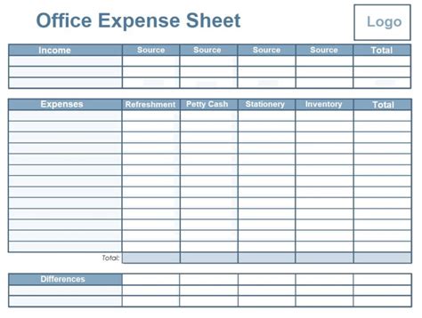 Office Expenses Sheet Template Free Word Excel Templates