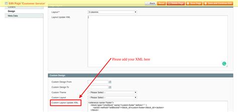 magento 1 9 insert block before footer in single page cms magento