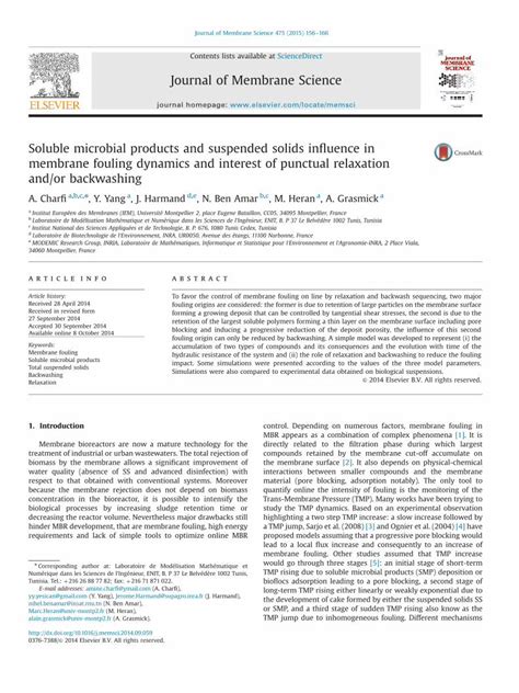 Pdf Soluble Microbial Products And Suspended Solids Influence In