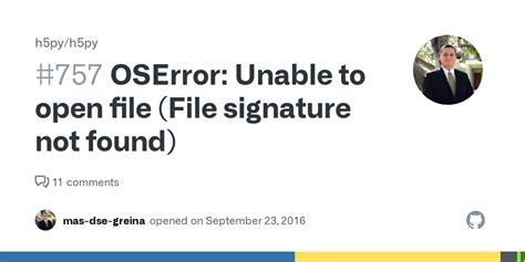 Oserror Unable To Open File File Signature Not Found · Issue 757