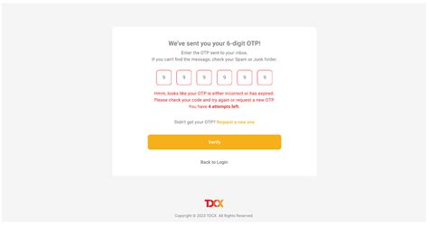 “hmm looks like your otp is either incorrect or has expired please