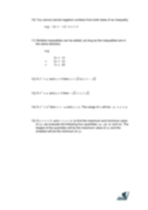 SOLUTION GRE Quant Cheat Sheet Inequalities Absolute Values Studypool