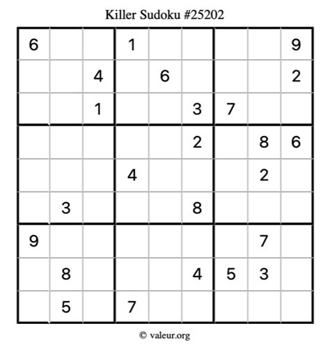 Killer Sudoku Puzzle 25202