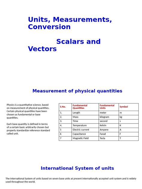 3 Units Scalars And Vectors Pdf Euclidean Vector Significant Figures