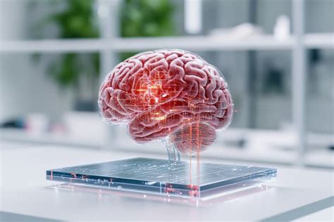 Futuristic Brain Research Lab With Neural Ai And Machine Learning Network For Technology