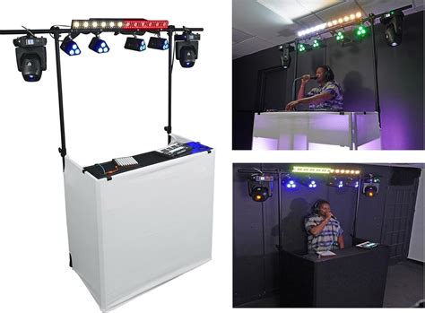 Rockville Rockbooth Truss 2 Tier Dj Booth Table Facade With