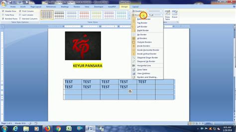 HIDE TABLE BORDERS IN WORD YouTube