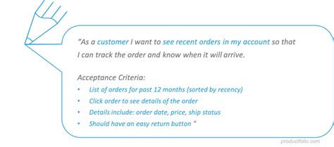 Acceptance Criteria Productfolio