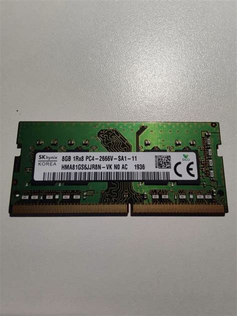 MEMORIJA Sk Hynix DDR4 8GB (1x8GB) PC4 2666 SODIMM 1Rx8 HMA81GS6AFR8N