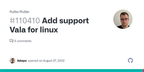 Add Support Vala For Linux · Issue 110410 · Flutterflutter · Github