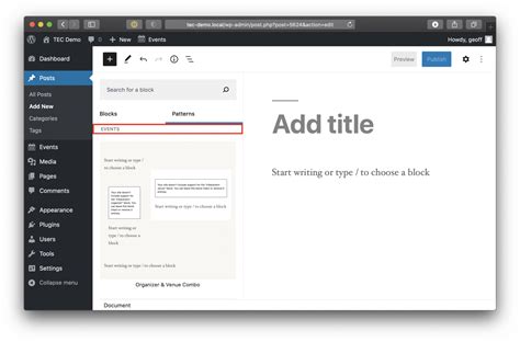Event Block Patterns The Events Calendar